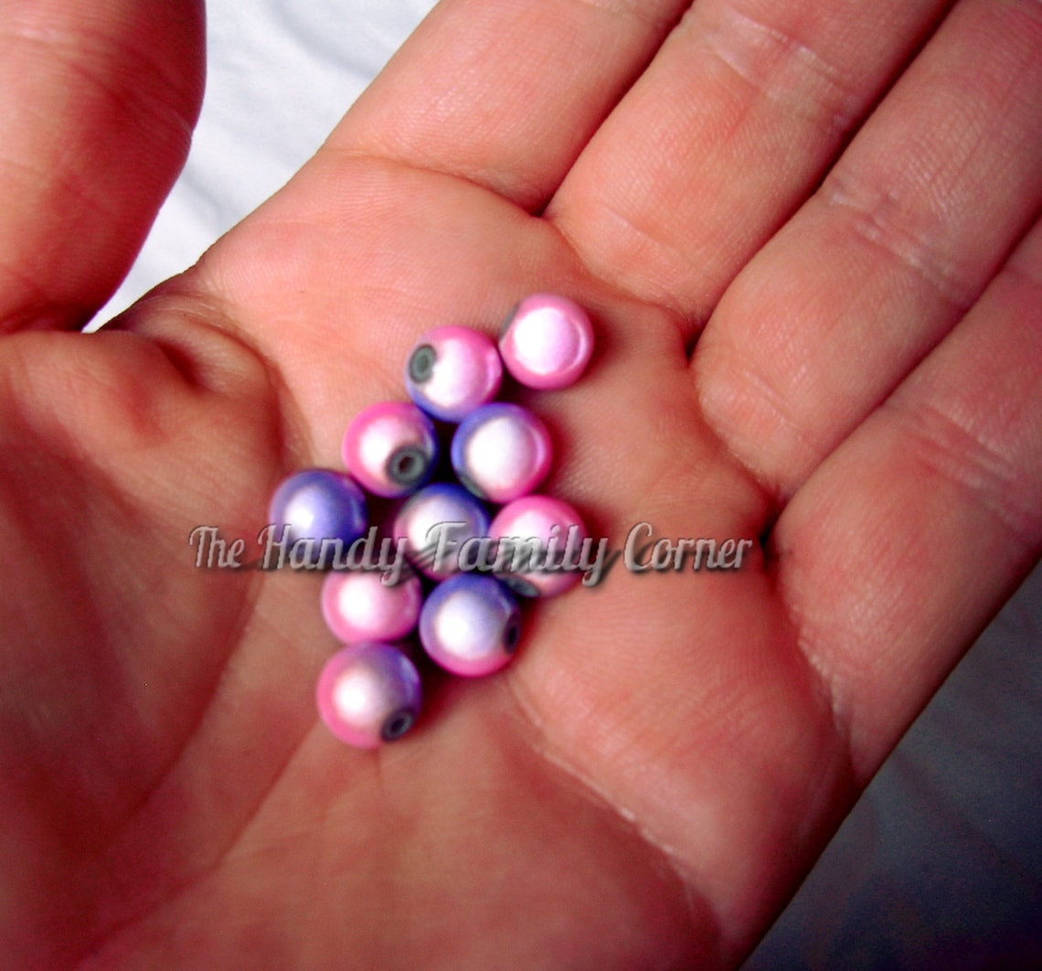 10 Round Miracle Beads 8mm Magic beads pink purple blue | Etsy