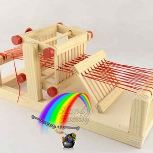 Small Table Loom, Child Weaving Loom, Learn to Weave Easy, Wooden Loom ...