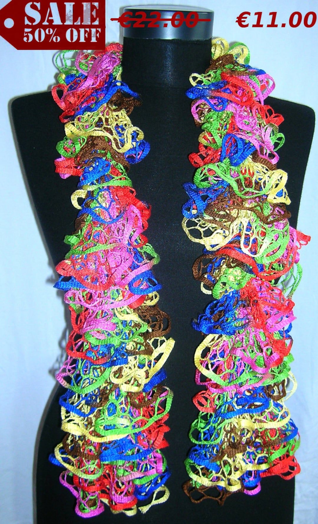 Ruffle Scarf. Hand Knitted Scarf: Ruffle, Flamenco, Can Can, Fantasy ...