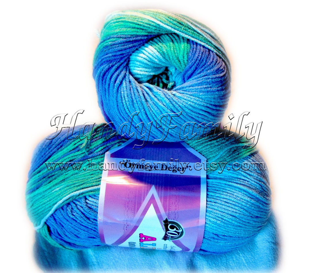 Cotton Baby Yarn. Alize Cotton Gold Batik Design in Blue, Green and ...