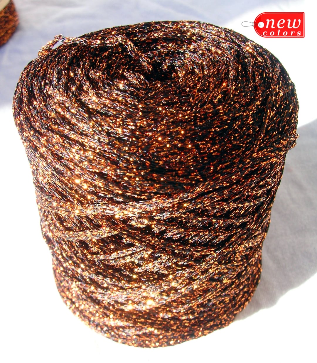 Glitter Yarn, Shine, Sparkle Yarn, Bronze (107) Color Yarn, Metal Yarn ...