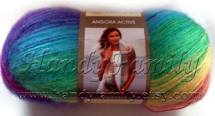 Yarn Art Angora Active. Multicolor yarn batik yarn. Rainbow | Etsy