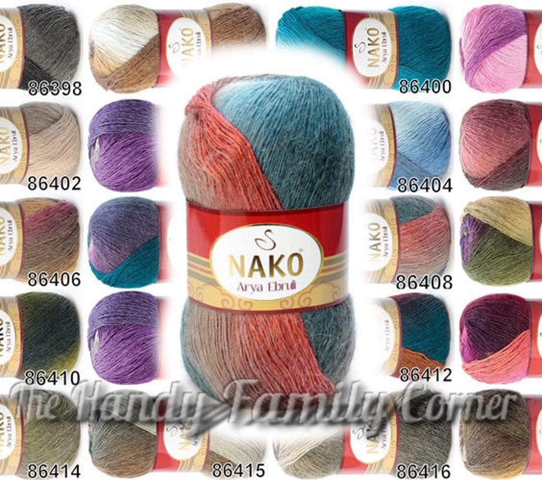 Nako Arya Ebruli. Alpaca Yarn. Mohair Shaw Lyarn. Alpaca Blend. Lace ...