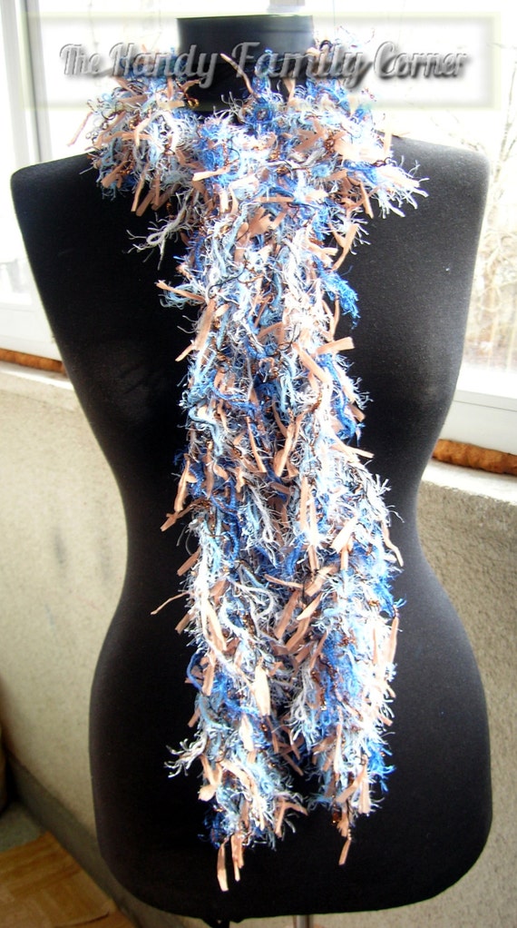 Long Scarf Boa Neckwear Ribbon Scarf Curly Hairpin Lace | Etsy