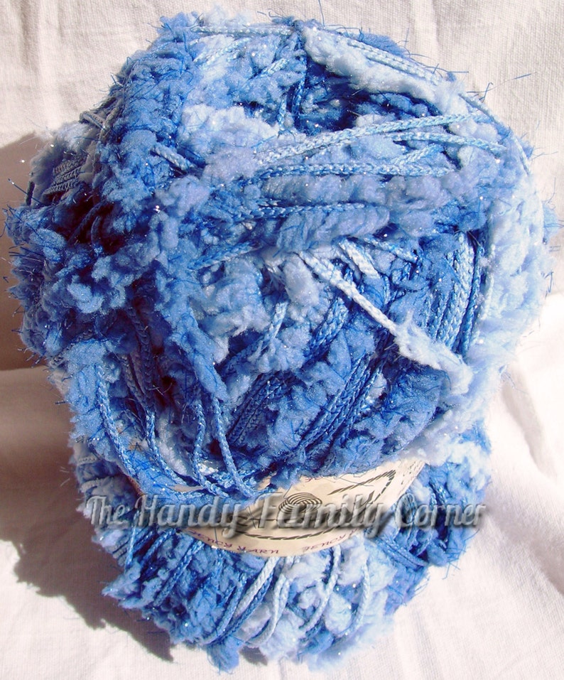 Fancy Yarn. Bumpy design multicolor shades of blue and | Etsy