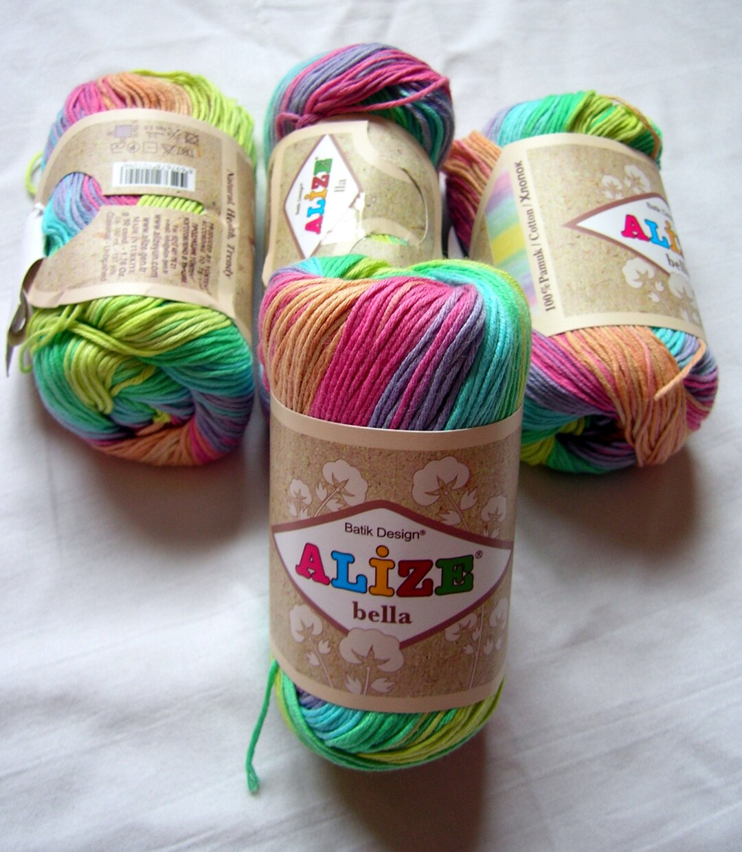 Pure Cotton Baby Yarn: Light Weight, Alize Bella Batik Design in Pink ...