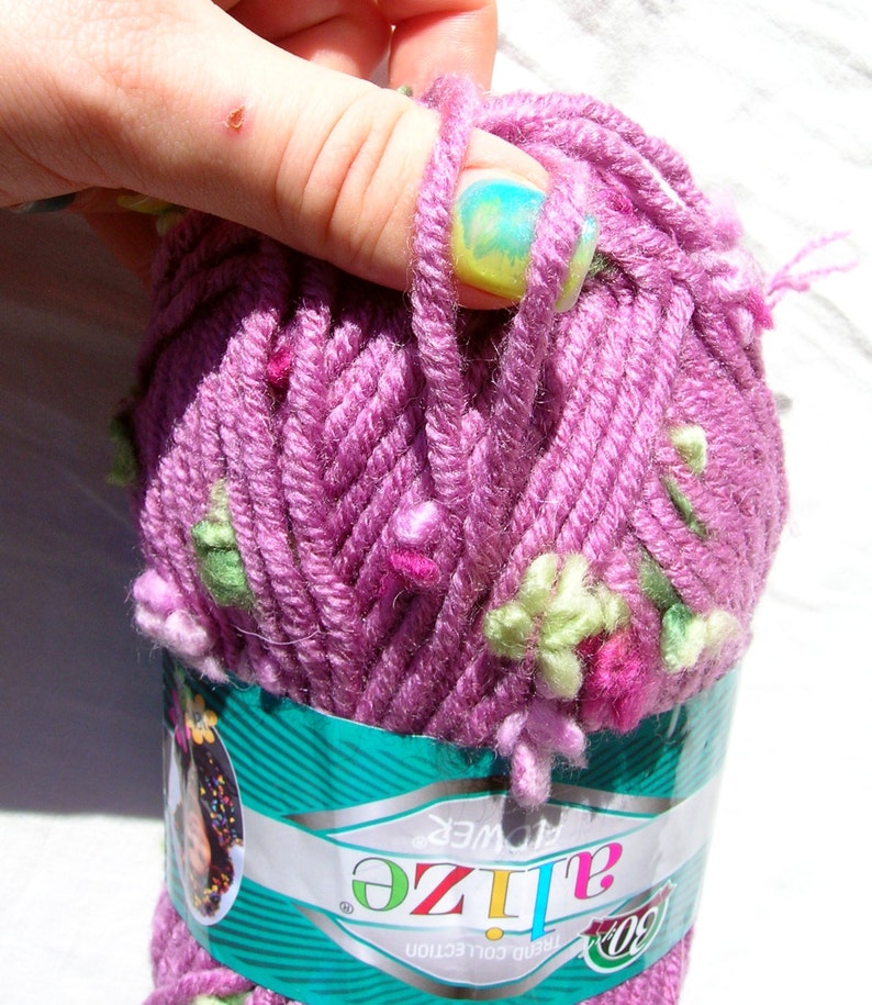 Alize flower yarn. Color deep pink fuchsia hot pink magenta | Etsy