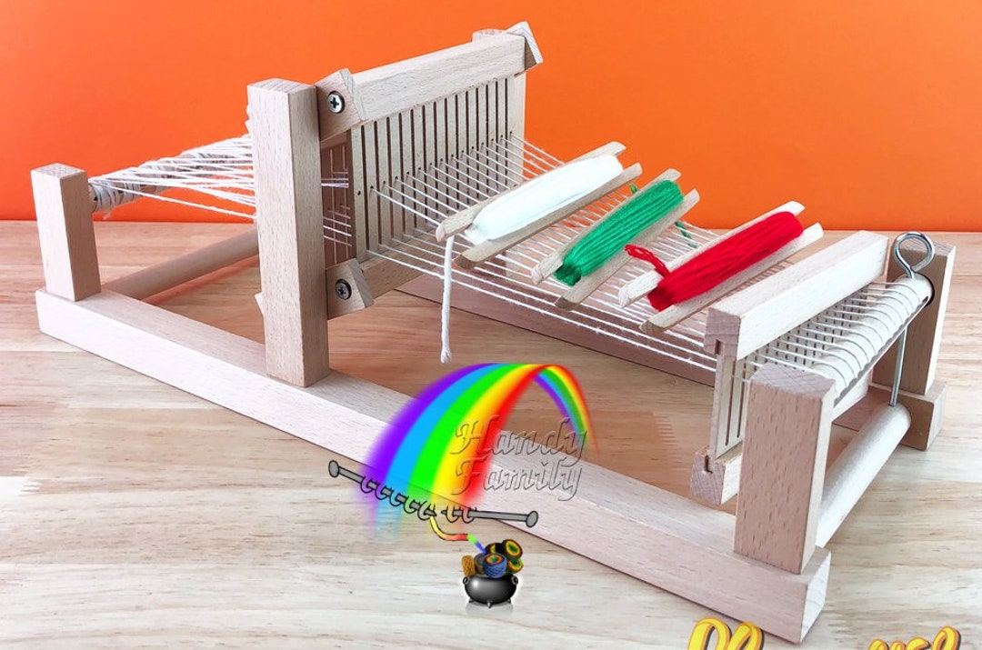 Small Table Loom, Child Weaving Loom, Learn to Weave Easy, Wooden Loom ...