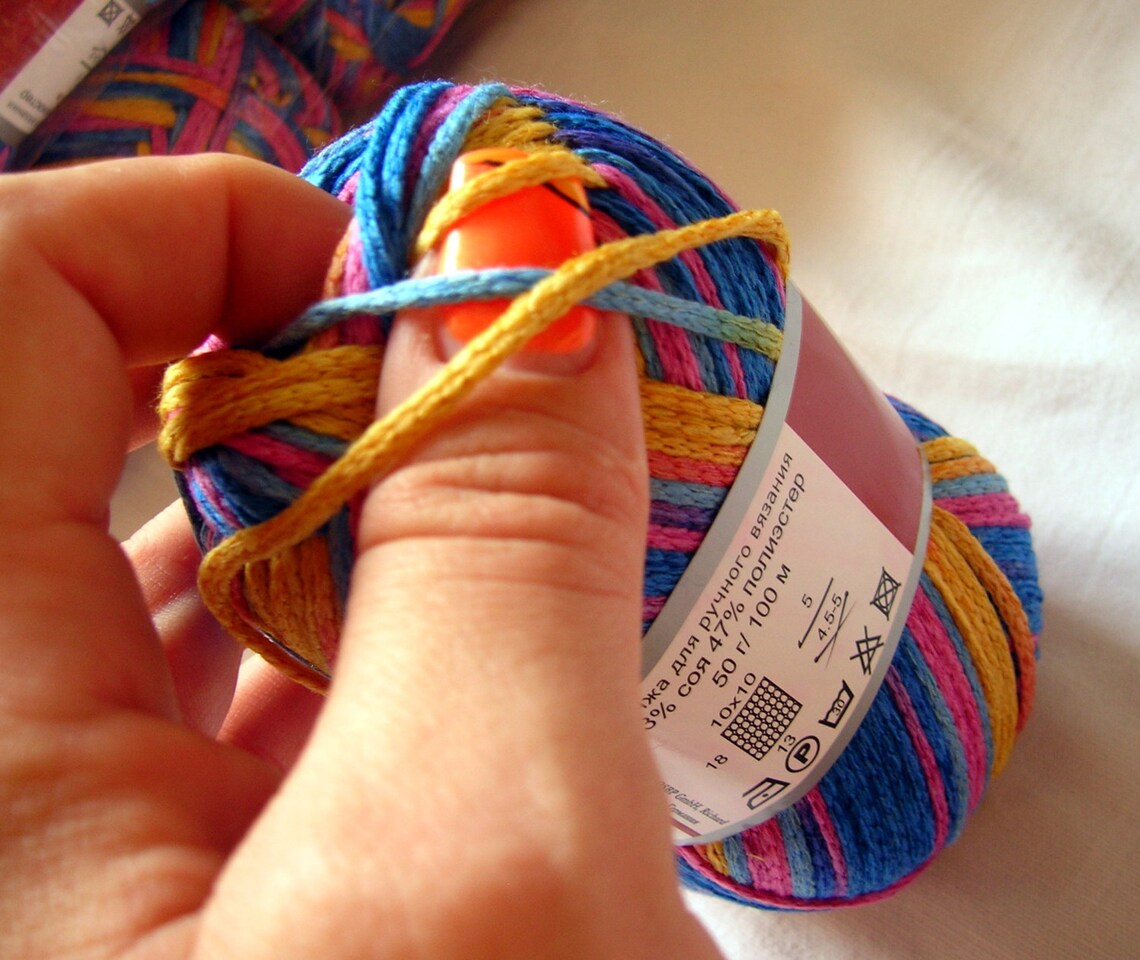 Vita Soy Yarn. Batik Multicolor Yarn in Pinks, Blues and Yellows. Vegan ...
