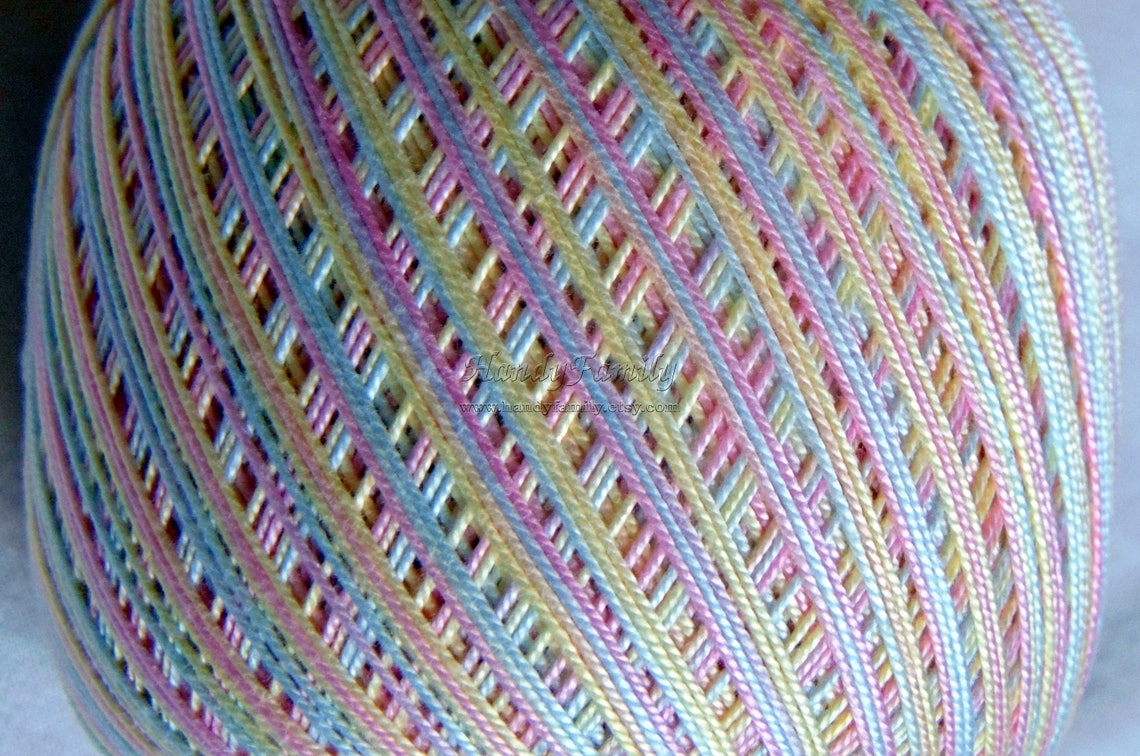 Crochet cotton 10 YARNART Lily. variegated cotton yarn size | Etsy