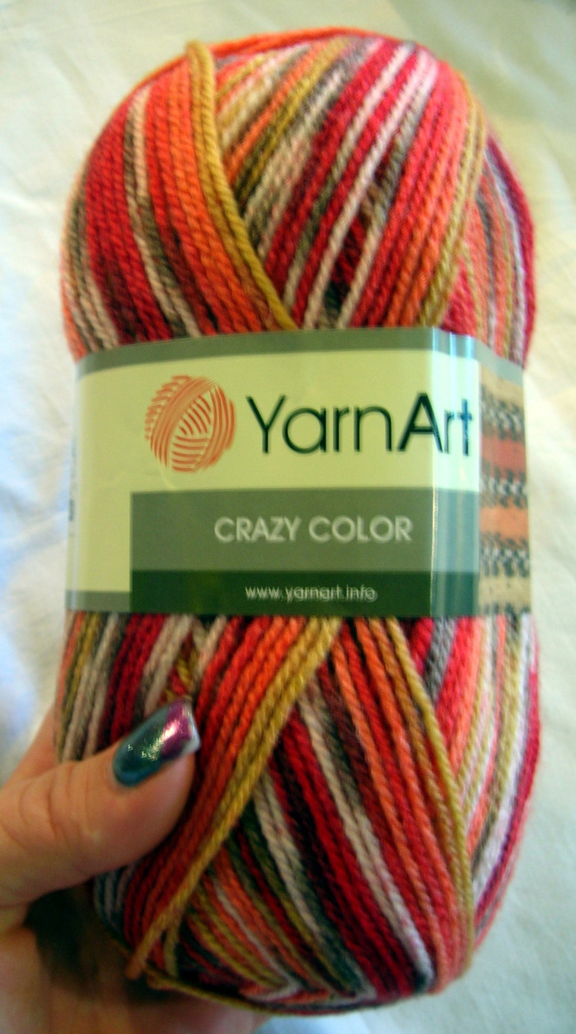 Yarn Art batik selfstriping yarn Crazy Color in reds and | Etsy