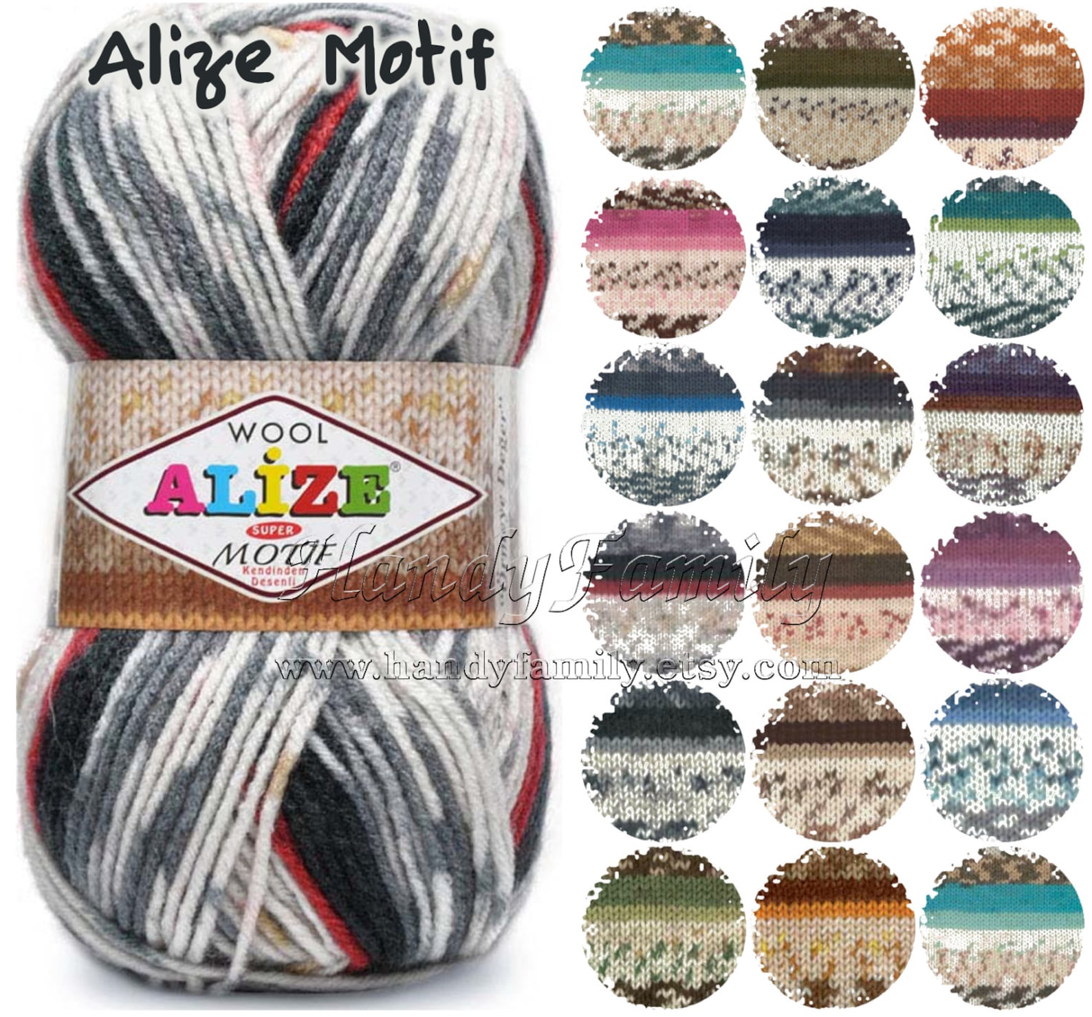 Alize Motif Yarn. Programmed yarn Self patterning yarn Self | Etsy