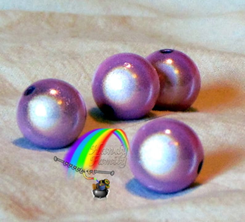 4 Round Miracle Beads 14mm Magic beads pink BIG miracle | Etsy