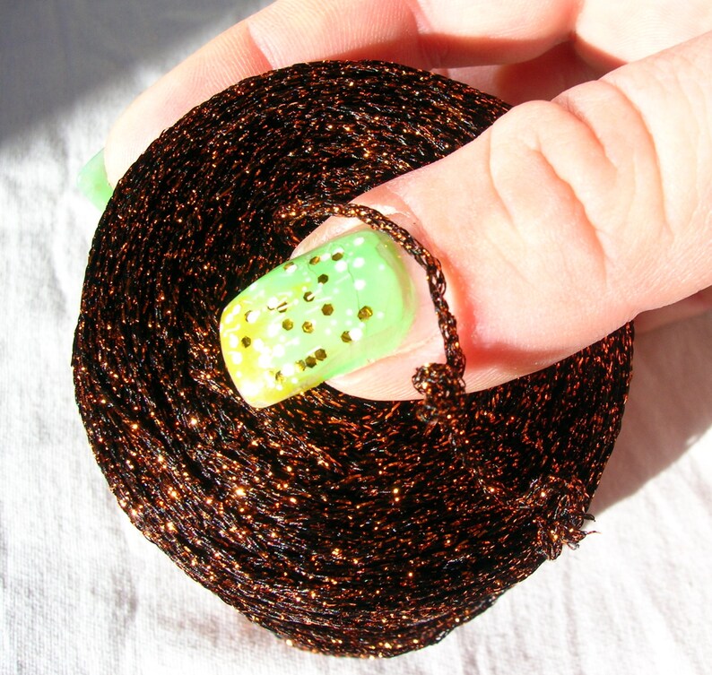 Glitter Yarn Shine Sparkle Yarn Bronze 107 Color Yarn | Etsy