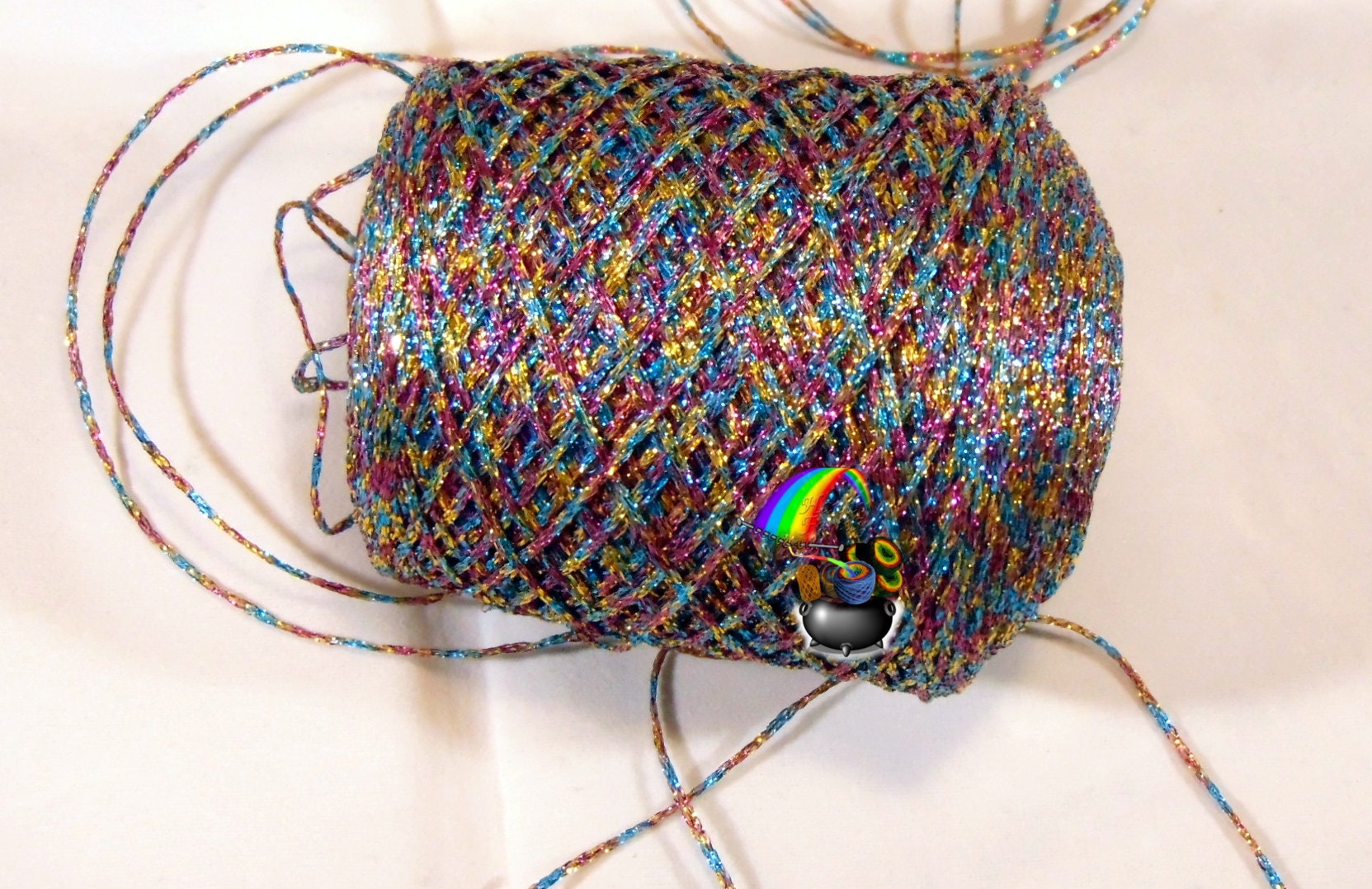 Glitter Yarn Shine sparkle yarn variegated color 116 | Etsy