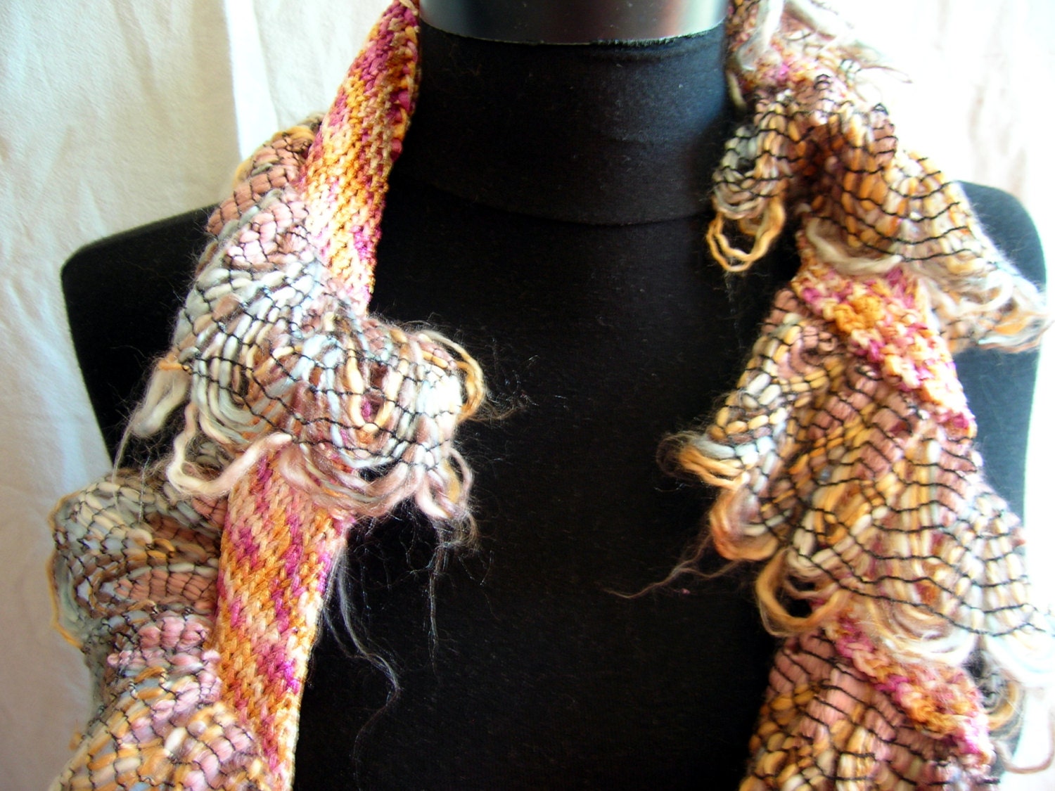 Extra Long Knitted Scarf. Tubular Scarf Spiral Scarf. Curly - Etsy