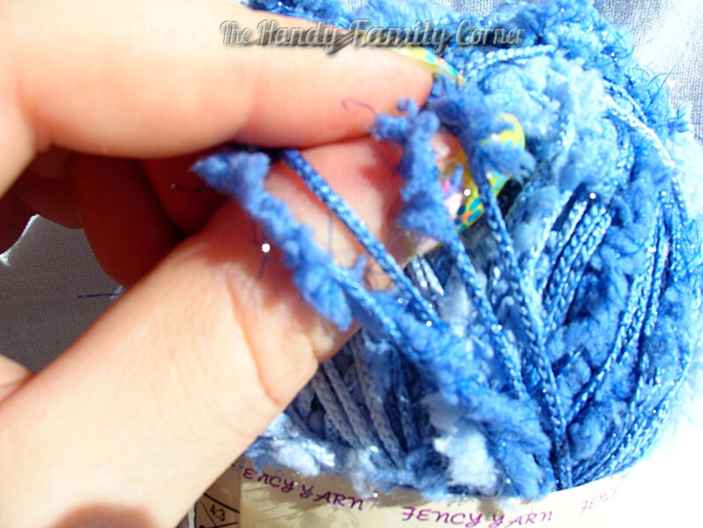 Fancy Yarn. Bumpy design multicolor shades of blue and | Etsy