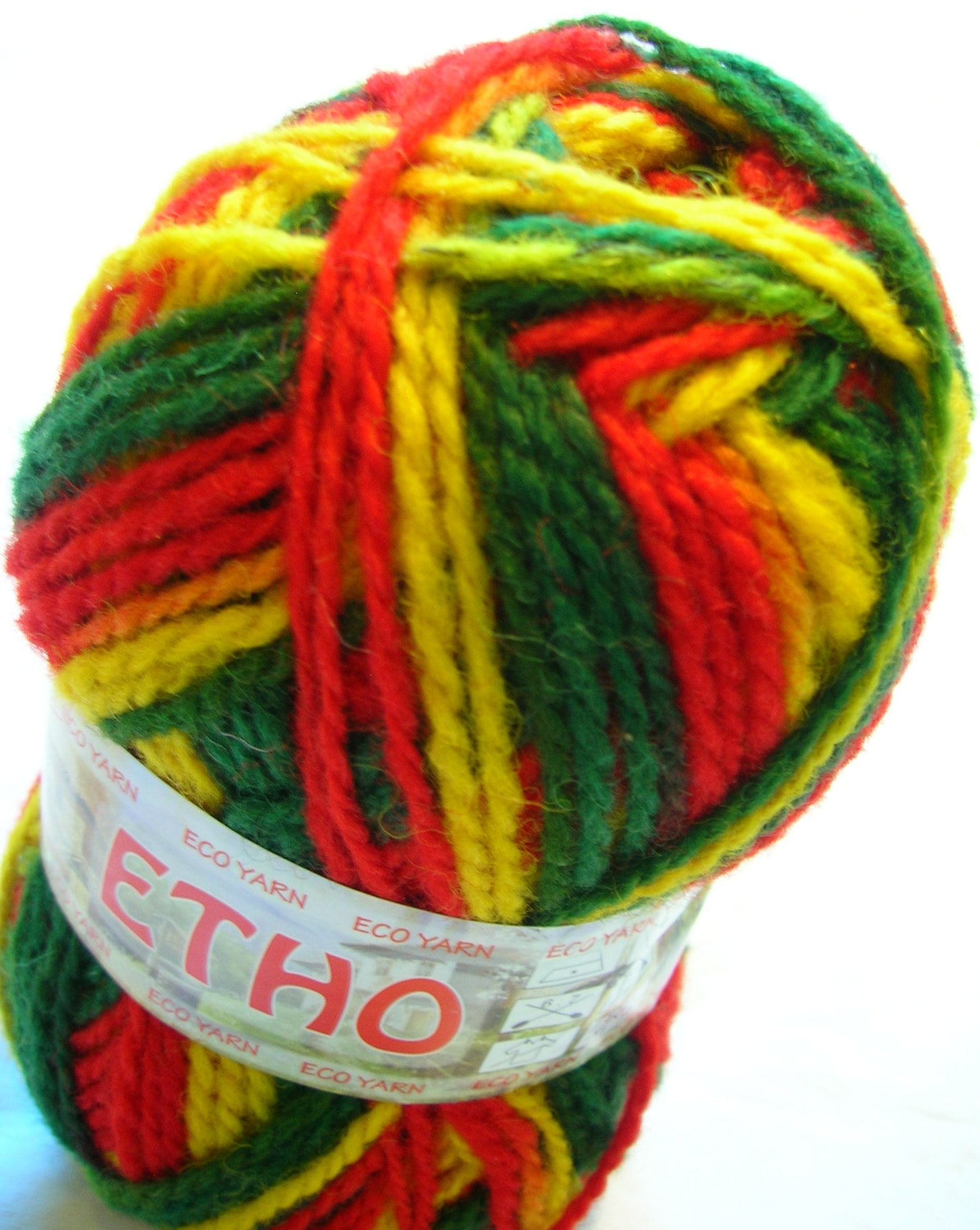 Ethno Wool Multicolor Yarn in Red, Green and Yellow (308) DSH(P0) - Etsy