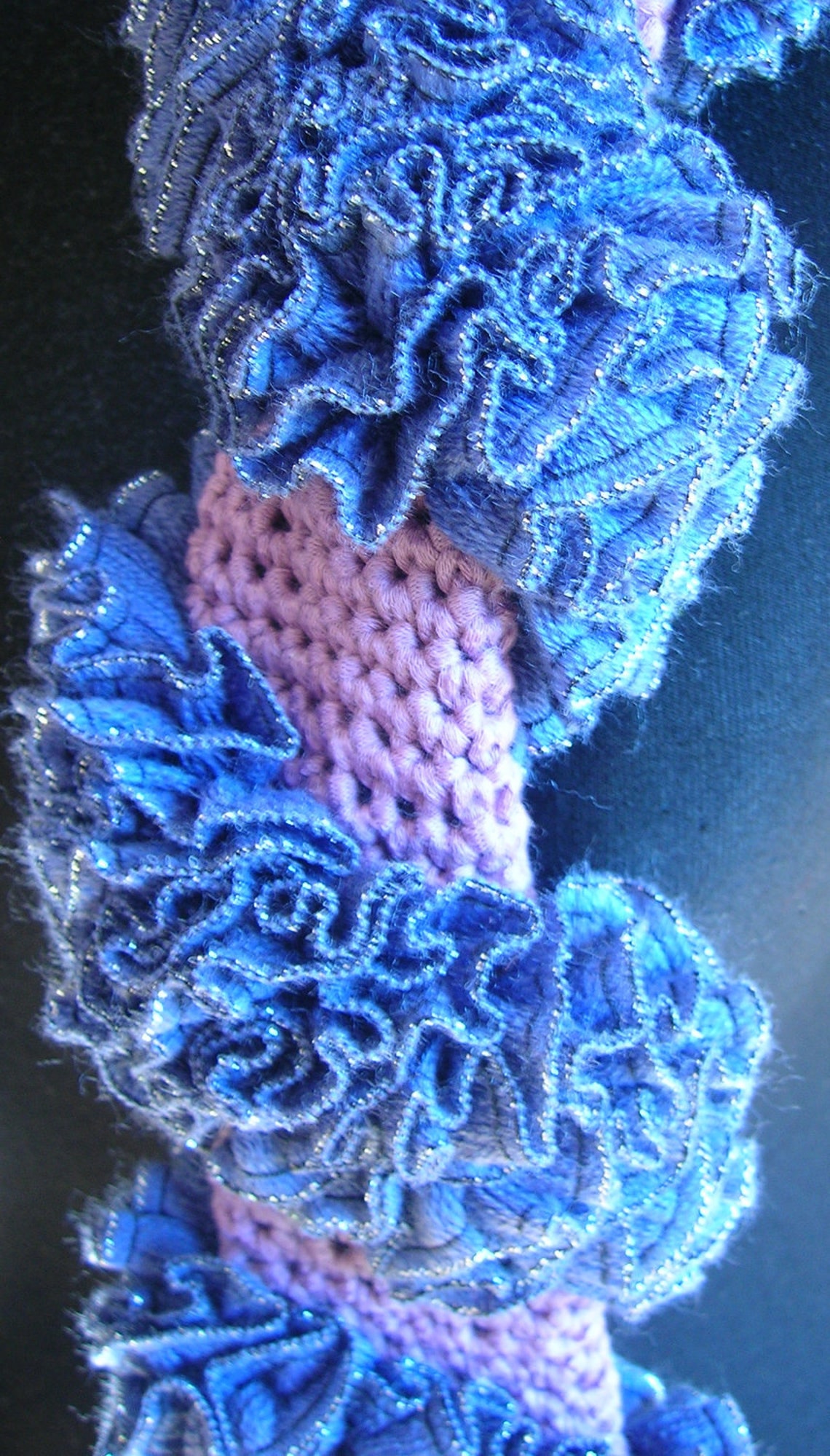 Salsa Spiral Ruffle Scarf. A tubular crocheted scarf original | Etsy