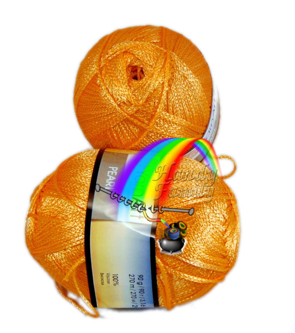 Yarnart pearl natural viscose yarn. Yolk color yellow peach | Etsy