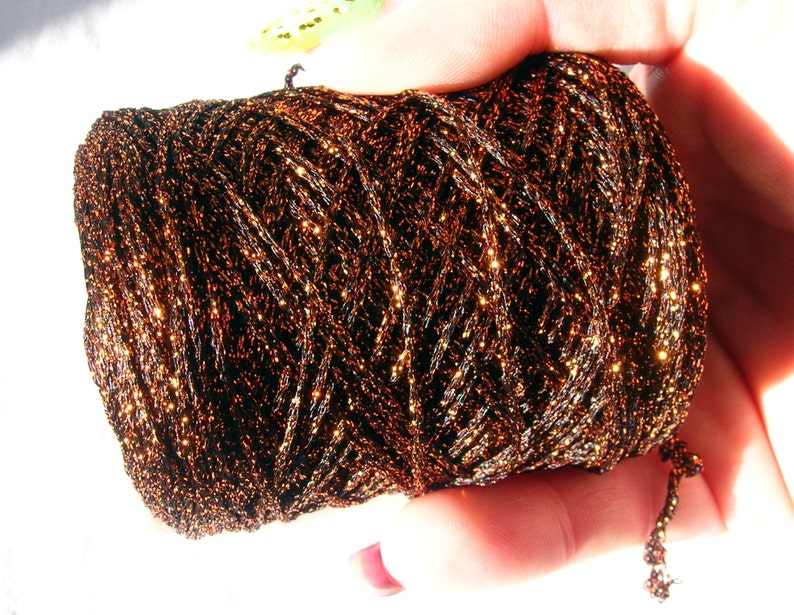 Glitter Yarn Shine Sparkle Yarn Bronze 107 Color Yarn | Etsy