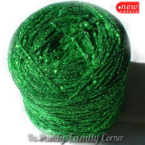 Emerald Colour 112 Glitter Yarn. Glitter Yarn, Shine, Sparkle Yarn ...