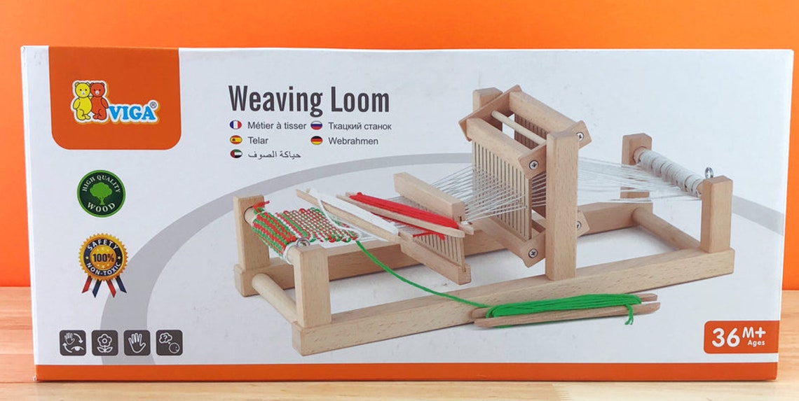 Small Table Loom Child Weaving Loom Learn to weave easy | Etsy