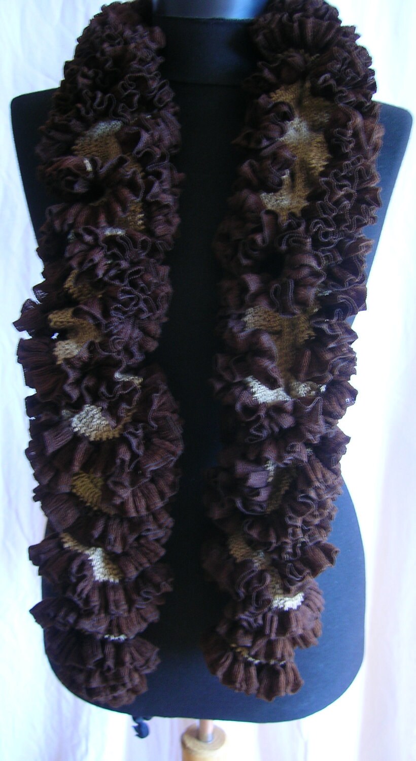 Crochet PATTERN for a ruffled scarf. Original design. The | Etsy