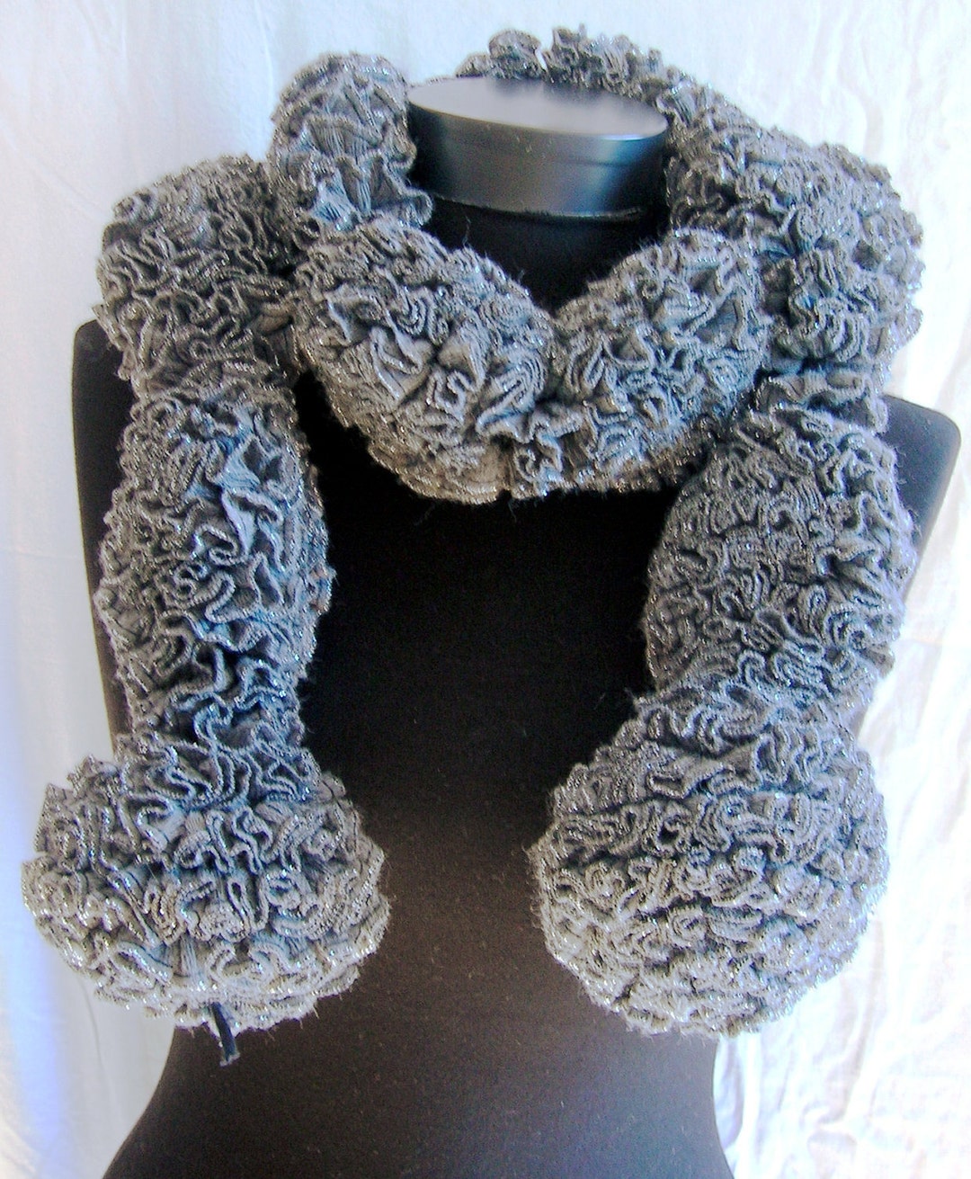 Ruffle Bubble Crocheted Long Scarf, Original Design, Unique. - the ...