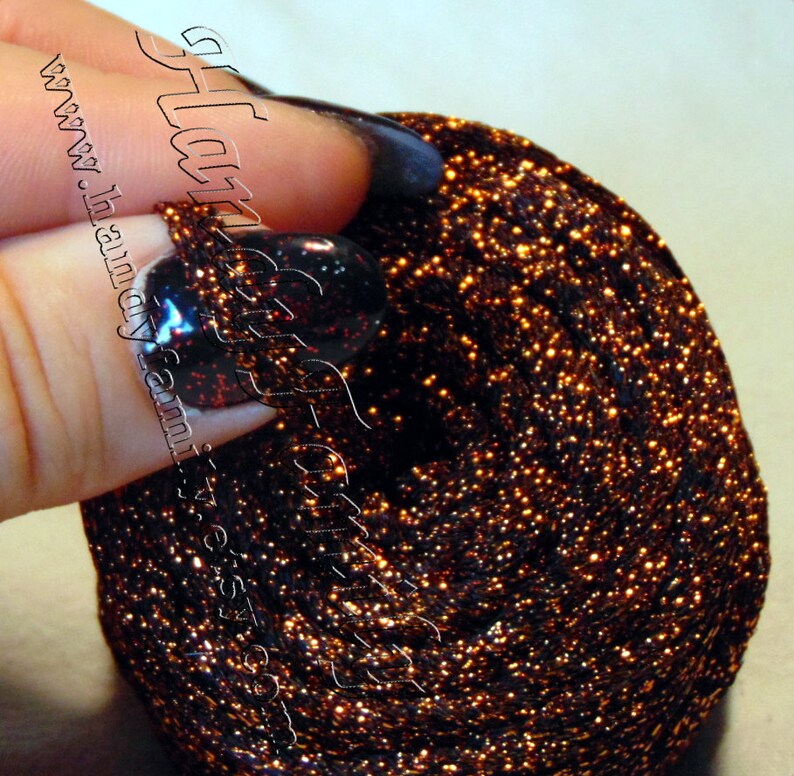 Glitter Lurex Yarn Shine Sparkle Yarn Glamor Yarn Bronze | Etsy