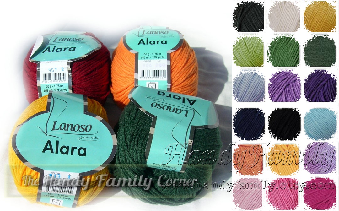 Lanoso Alara Cotton Yarn. Cotton Yarn. Color Choice. DSH - Etsy