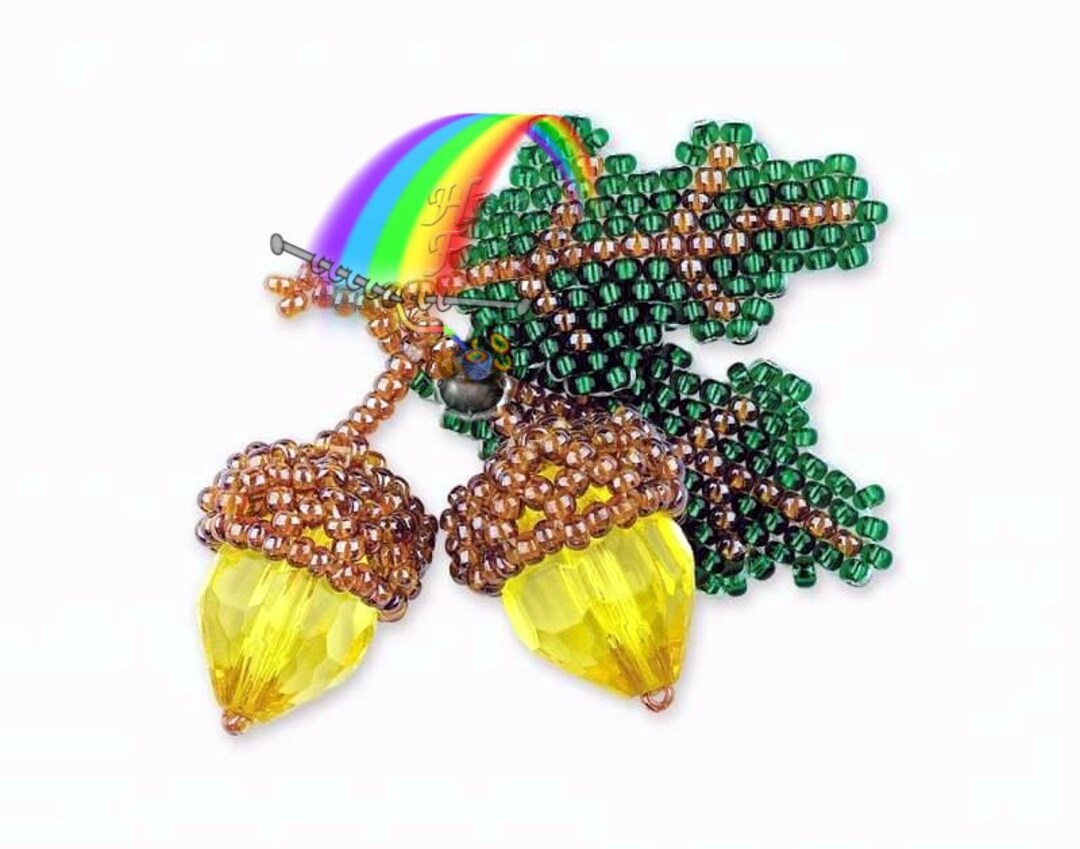 Acorns Beaded Set (Б-117) Beading Set. Bead Kits. Brooch Pin. Learn to ...