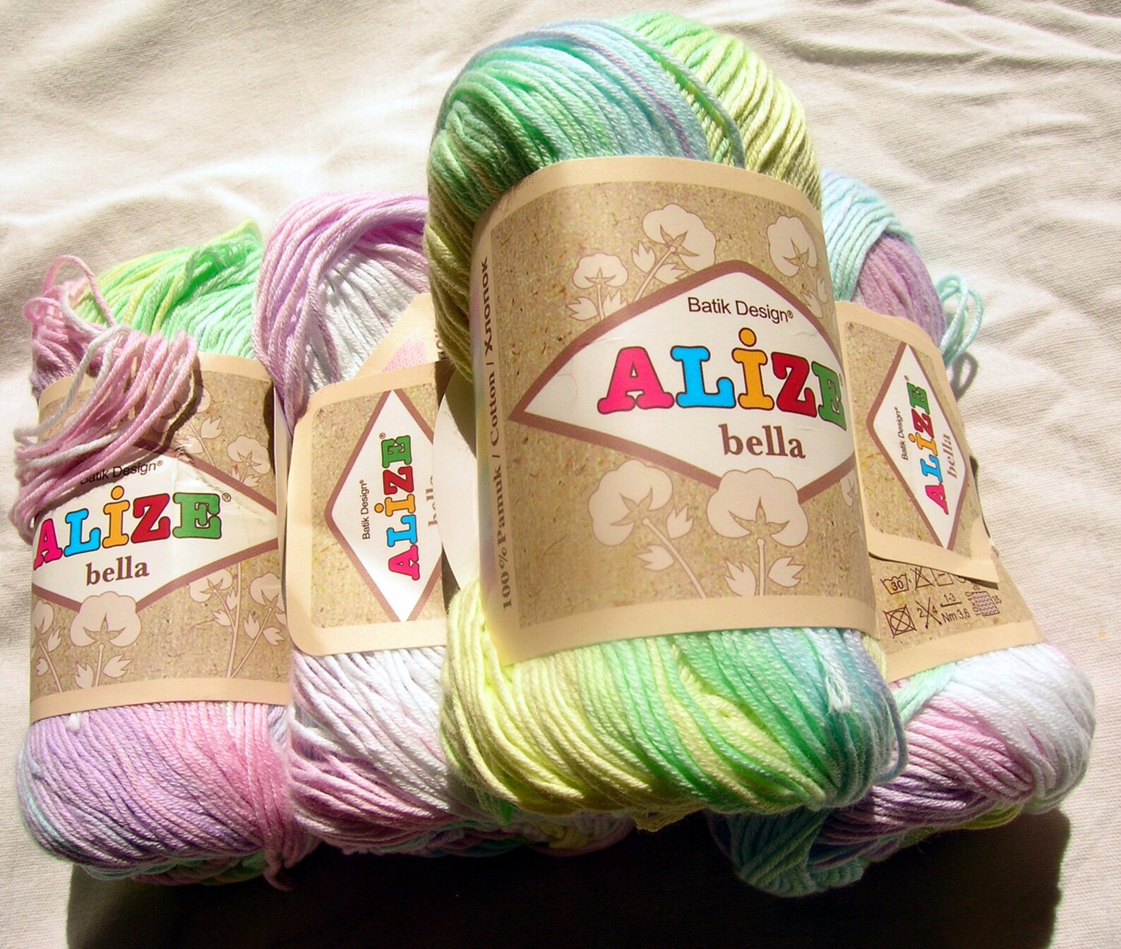 Pure Cotton Baby Yarn: Light Weight, Alize Bella Batik Design in Pink ...