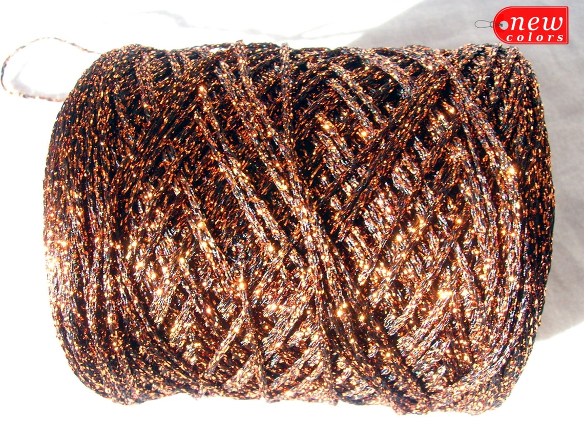 Glitter Yarn Shine Sparkle Yarn Bronze 107 Color Yarn | Etsy