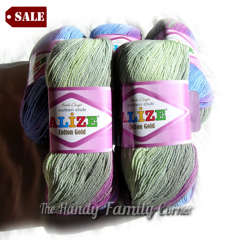 Cotton Baby Yarn. Alize Cotton Gold Batik Design in blue | Etsy