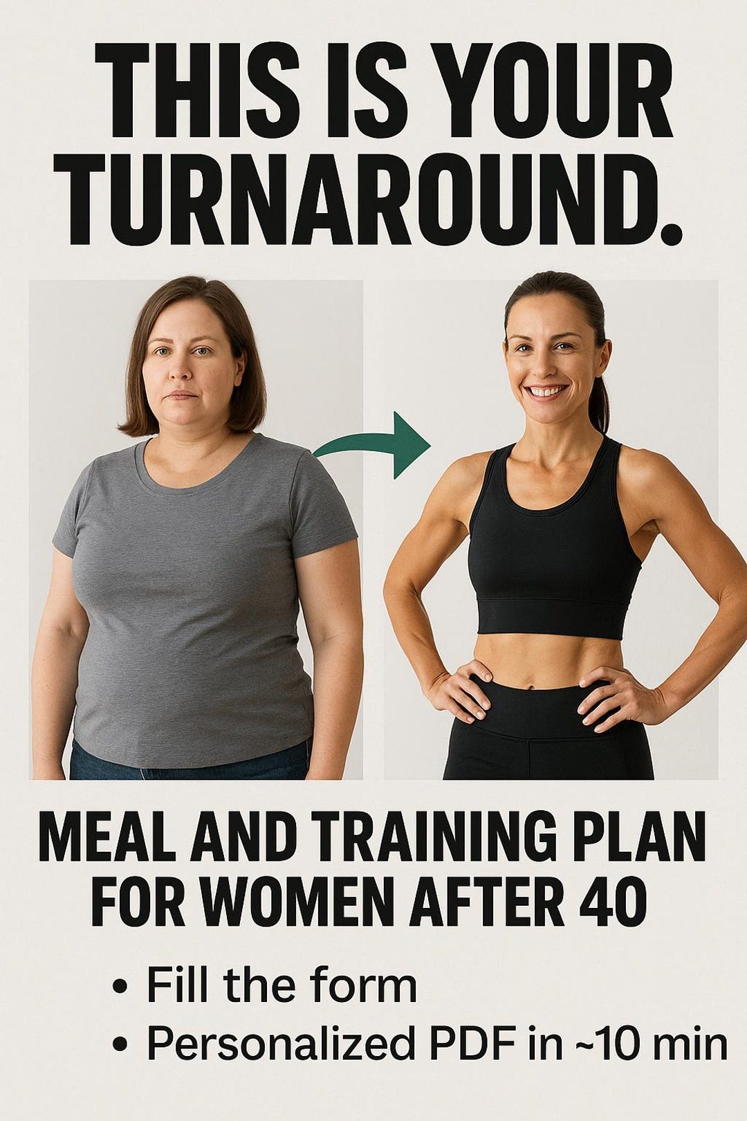 Personalized Meal & Workout Plan for Women 40+ - Lose Belly Fat (PDF ...