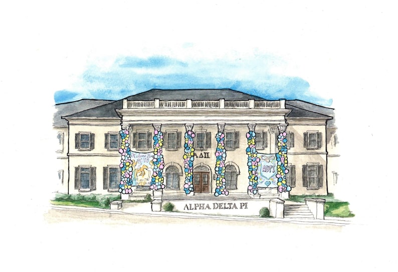 Alpha Delta Pi Sorority House at Ole Miss Bid Day 2025 Print - Etsy