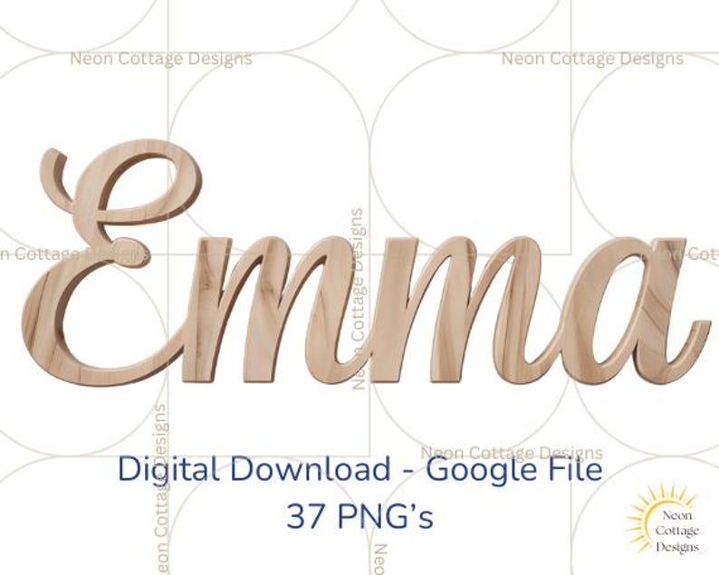 Personalized Emma Name PNG Clip Art Bundle for Birthday Decor Stickers ...