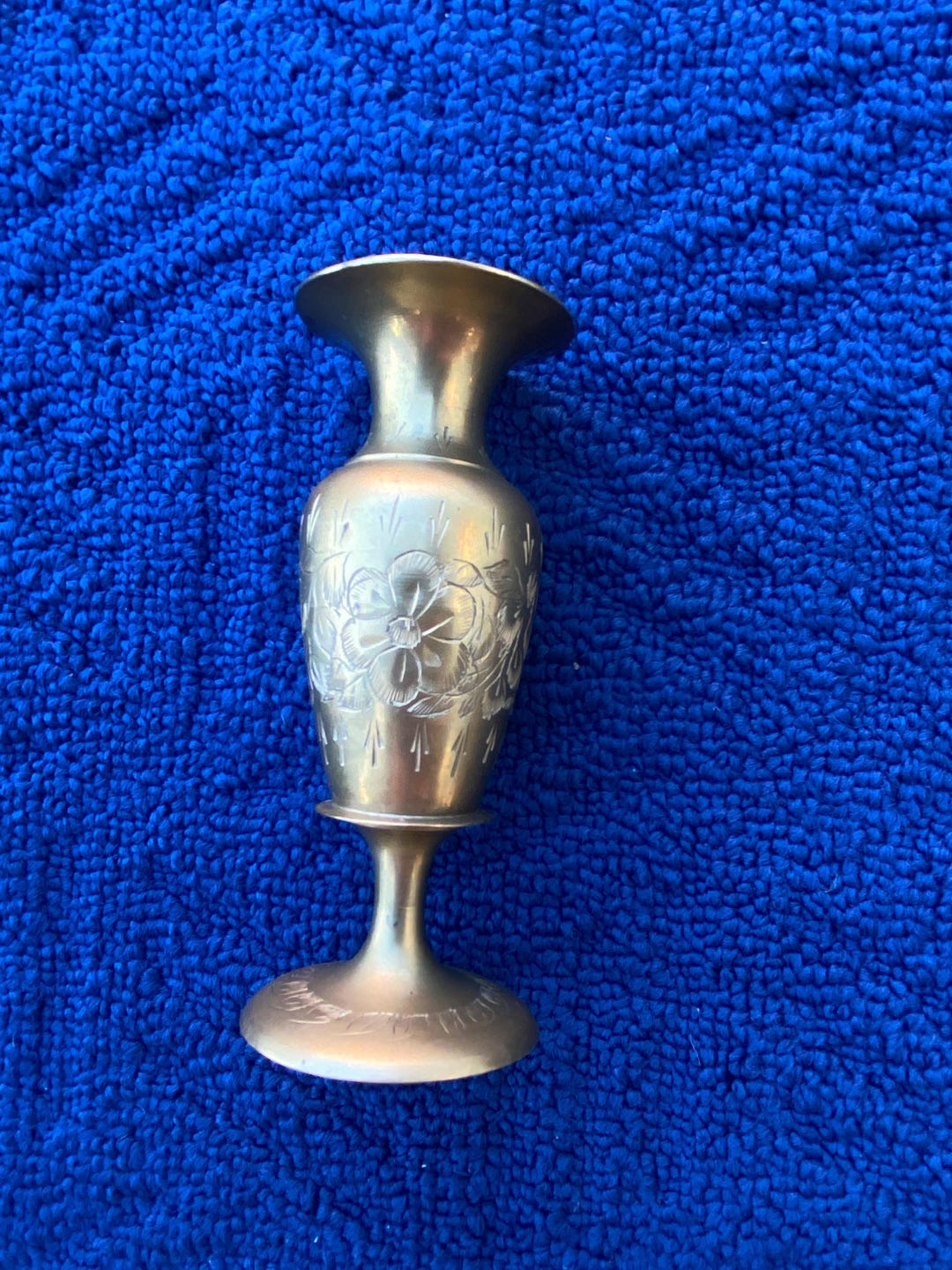 Vintage Indian Engraved Brass Vase - Etsy