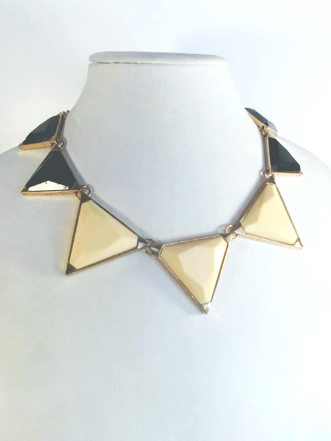 Vintage Necklace. Signed Mika Art Deco Statement Black and Lemon ...