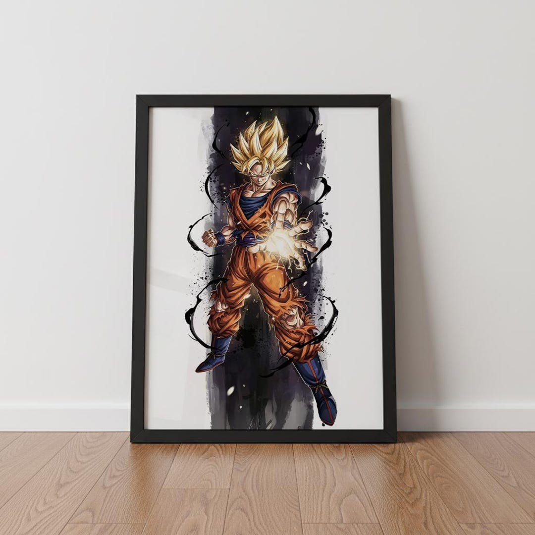 Goku Super Saiyan Poster, Dragon Ball Z Manga Wall Art. - Etsy UK