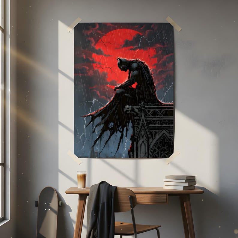 Dark Knight Poster: Gothic Batman Print | Superhero Wall Decor for ...