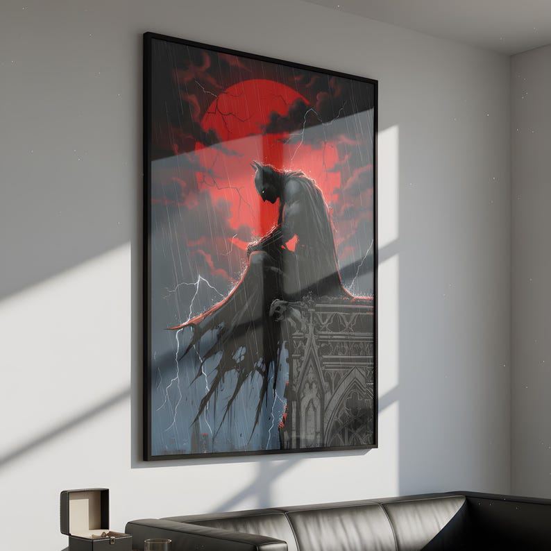 Dark Knight Poster: Gothic Batman Print | Superhero Wall Decor for ...