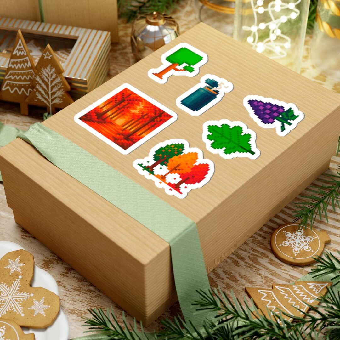 Pixel Art Summer and Fall Symbols Kiss-cut Stickers, Vinyl Decals ...