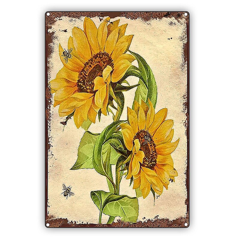 Sunflower Wall Decor – Rustic Farmhouse Home Decor – Sunflowers Art for ...
