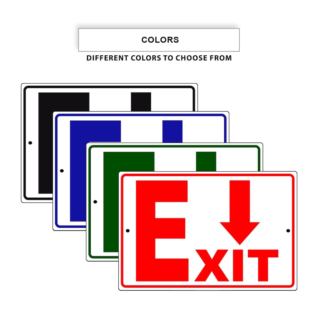 Exit Here Sign With Down Arrow Indication Directional Aluminum Metal ...