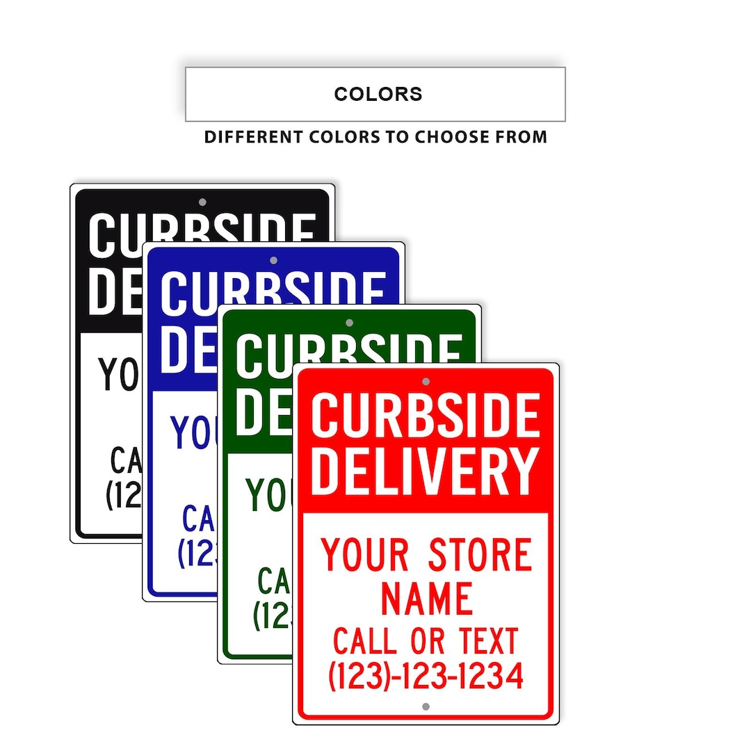 Custom Aluminum Curbside Delivery Sign: Personalized Store Signage - Etsy