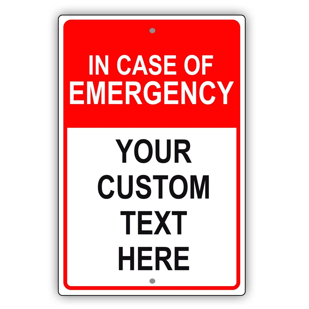 In Case of Emergency Personalized Aluminum Plaque – Industrial Safety ...