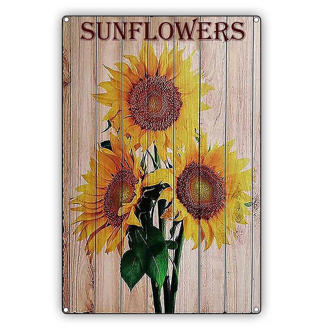 Sunflower Wall Decor – Rustic Farmhouse Home Decor – Sunflowers Art for ...