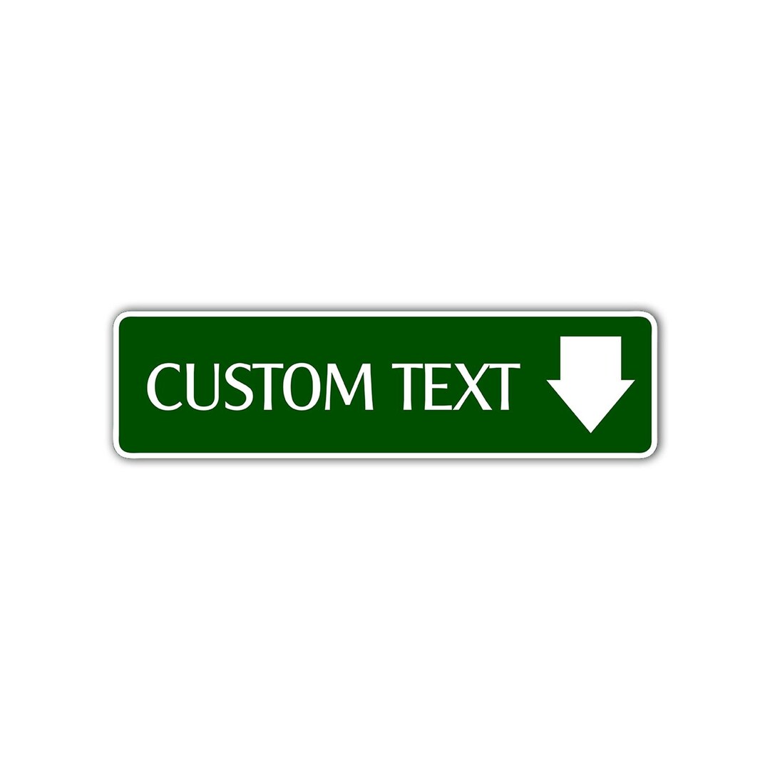 Custom Street Sign With Down Arrow | Personalized Road Name Plaque ...